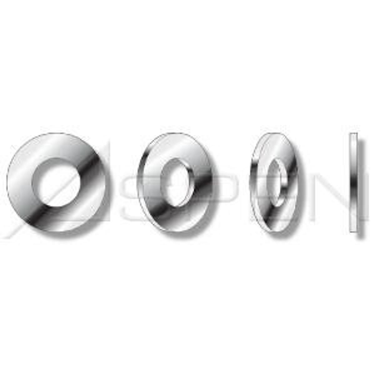 (2000pcs) 5/8", ID=0.656", OD=1.312", THK=0.074"-0.121", Standard Flat Washers, 304 Stainless Steel (18-8), SAE, Ships Free in USA