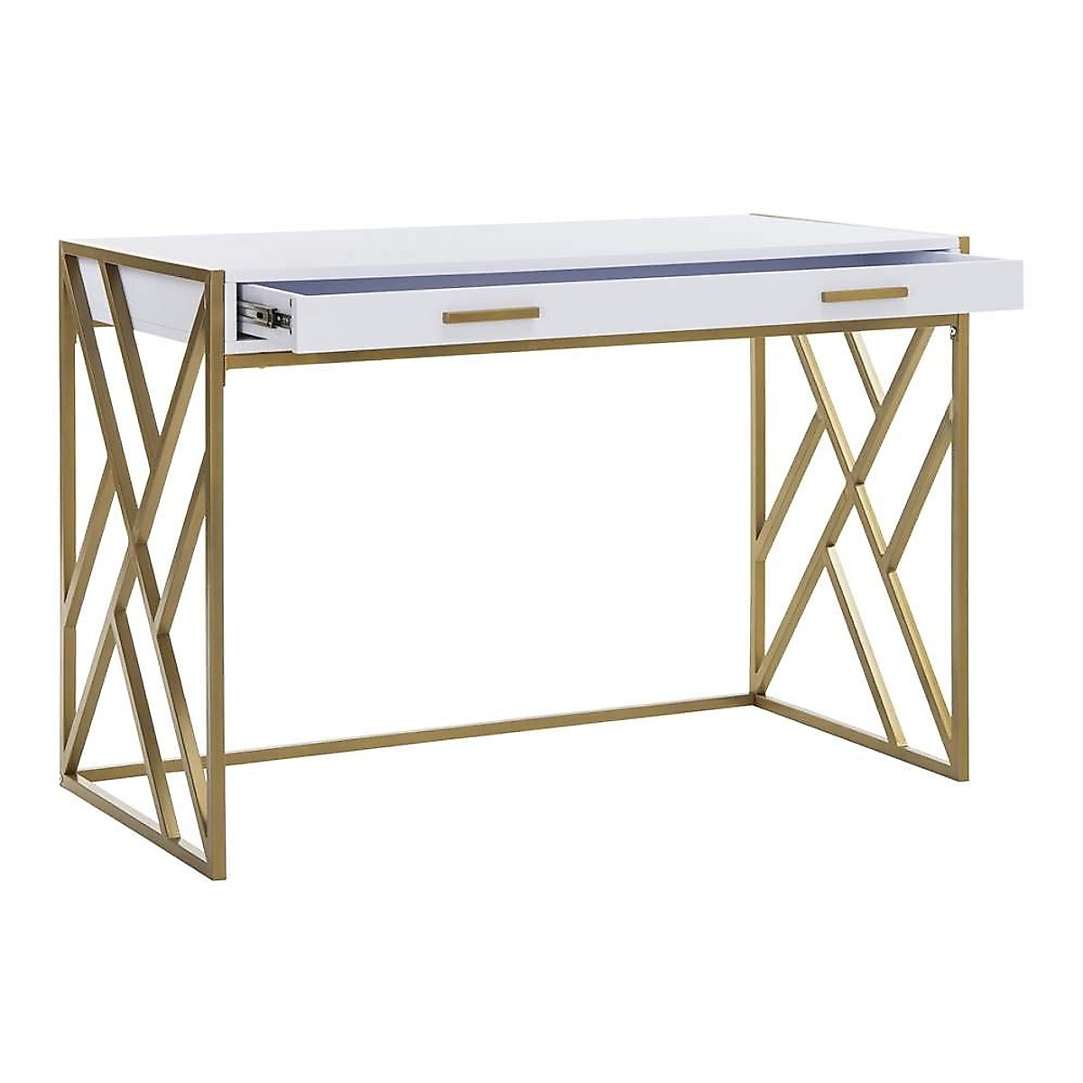 Safavieh Home Office Elaine Modern White and Gold 1-drawer Desk
