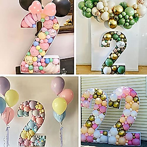 3FT Mosaic Balloon Frame Number 2 Marquee Light Up Numbers Pre-Cut Kit Thick Foam Board for Birthday Decoration
