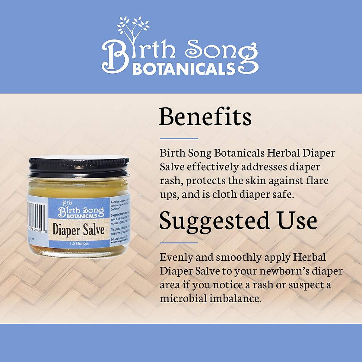 Birth Song Botanicals Diaper Salve Ointment, 1.5 Ounces