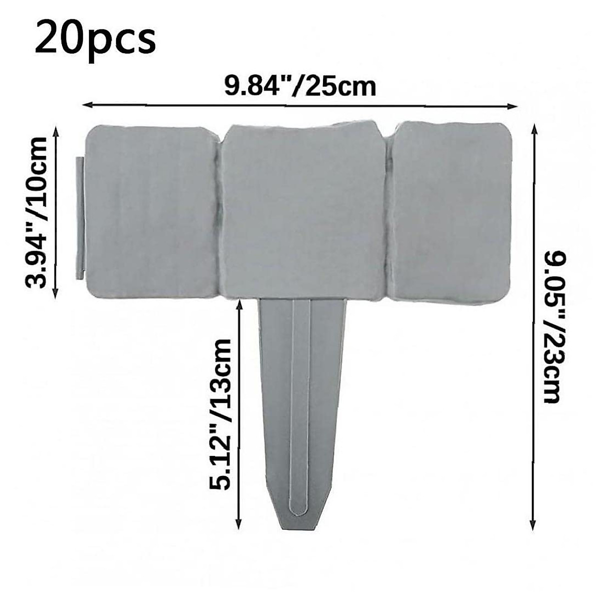 Onsinic 20pcs Lawn Stakes Garden Border Edging Stones Effect Fence Decorative Flower Bed Edging for Lawn Landscape