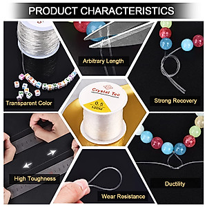 OBSEDE 0.5mm Elastic Cord Beading Threads Stretch String Fibre Crafting Cords for Jewelry Making