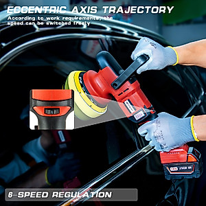 IRONFIST Cordless Orbital Polisher for Milwaukee M18 Battery, Car Polishing Waxer Machine 6inch work disk with brushless motor 6 speeds 750-6800RPM, (No Battery)