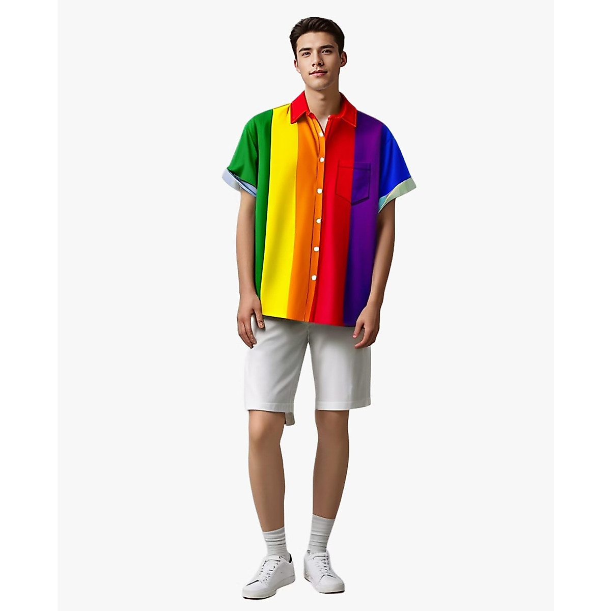 Gwnnb Gay Shirts for Men Bowling Print Short Sleeve Regular Fit Hawaiian Casual Button Down Beach Shirts