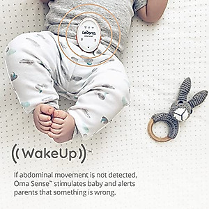 Levana Oma Sense Baby Abdominal Movement Monitor - Baby Sleep Monitor with Wakeup Technology - Rousing Vibrations, Audio & Lights Stimulates Baby & Alerts Parents - Safety Baby Essentials for Newborn