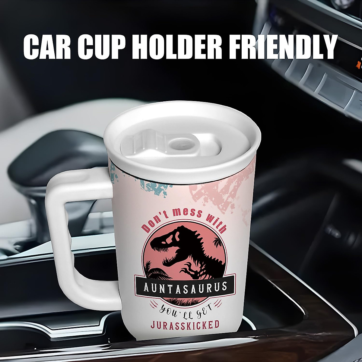 Aunt Tumbler Gift for Aunt For Mothers Day from Niece Aunty Gifts from Nephew - 40oz Gradient Pink Funny Tumbler Dinosaur Cup - Unique Birthday Gift Thank You Christmas Gifts for Aunts