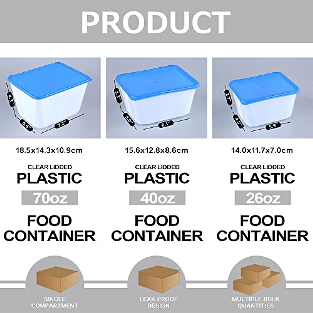 YESOON [30 Pack] Reusable Freezer Food Storage Containers with Lids [26oz-40oz-70oz] Plastic Meal Prep Container Sets Bento Box BPA Free Freezer & Microwaveable & Dishwasher Safe