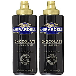Ghirardelli Chocolate Sauce, Black Label 16oz Squeeze Bottle (Pack of 2)