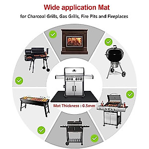 48 x 30 inch Under Grill Mats for Outdoor Grill, Deck and Patio Protector Mat, Double-Sided Fireproof Waterproof Oil-Proof BBQ Mat, Grill Floor Pads Fire Pit Mat Fireplace Mat (48X30 inch)