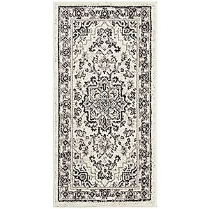 SAFAVIEH Skyler Collection 2' x 4' Grey/Ivory SKY126K Boho Chic Distressed Medallion Non-Shedding Living Room Bedroom Accent Rug