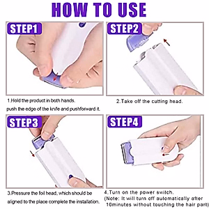 PIOCmuy Silky Smooth Hair Eraser,Painless Hair Removal,Hair Remover,Rechargeable Epilator Smooth Touch Hair Remover - Light Technology Hair Remove, Apply to Any Part of The Body, White