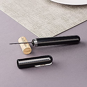 IPEROT Wine Opener, Air Pressure Wine Corkscrew With Cutting Wine Bottle Foil Knife, Is A Fun Won't Break Cork Easy Open Wine Bottle Opener (Black)