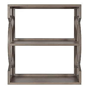 Kate and Laurel Raines Farmhouse 3-Tier Wall Shelf, 25 x 8 x 28, Gray, Decorative Floating Shelves for Wall