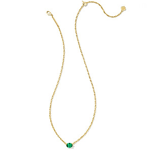 Kendra Scott Cailin 14k Gold-Plated Pendant Necklace in Green Crystal, Fashion Jewelry for Women