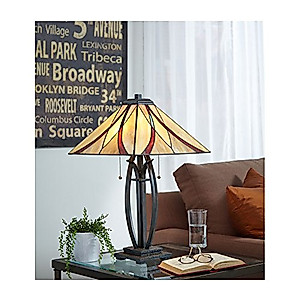 Quoizel TFAS9360VA Asheville Tiffany Floor Lamp, 2-Light, 200 Watts, Valiant Bronze (60" H x 17" W)