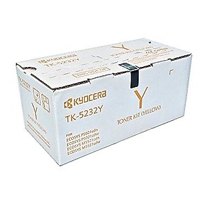 Kyocera 1T02R9AUS0 Model TK-5232Y Yellow Toner Cartridge for M5521cdw, P5021cdw, Genuine Kyocera, Up To 2200 Pages