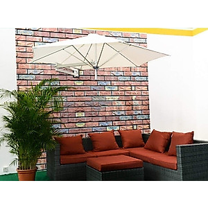 TEmkin Wall Mount Patio Umbrellas Parasol Outdoor Garden Balcony Sun Shade Umbrellas, Aluminium Pole, 8ft / 250cm (White) (White)