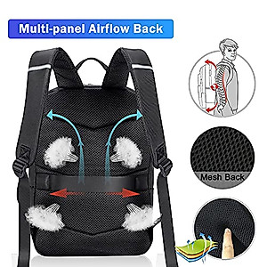 Voova Travel Laptop Backpack for Men Women, Slim Lightweight Backpack Bookbag with Laptop Compartment for Work Business and College, Waterproof Computer Bag Fits 14-15.6 Inch Notebook, Black