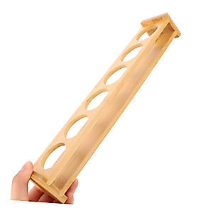 Cabilock Wine Cup Server Dish Wood Beer Flight Tray Bamboo Wine Glass Holder Modern Wooden Wine Rack Wine Cup Display Rack 6 Holes Wine Cup Server Dish Wood Paddle Serving Tray