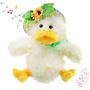 Houwsbaby Crazy Cow Headbanging Rock & Roll Musical Plush Toy Interactive Animated Shaking Stuffed Animal Gift for Kids Girls Boys, White, 10''