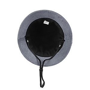 Zylioo XXL Oversize Corduroy Bucket Hat,Adjustable Large Fishing Sun Hats,Big Heads Golf Hat for Cool Weather Dark Gray