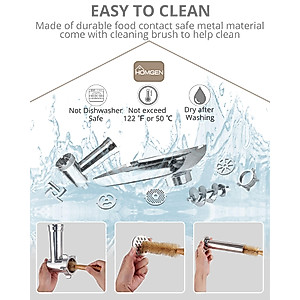 Meat Grinder Attachment for Kitchenaid, HOMGEN Professional Food Meat Grinder Attachment for Kitchenaid Durable Sausage Stuffer for kitchenaid Standmixers With Complete Accessories to Enjoy Cooking