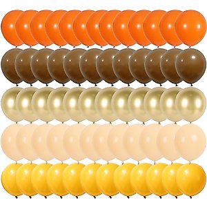 Fall Balloons Thanksgiving Balloons Balloons Orange Yellow Gold Balloons Autumn Theme Decorations for Baby Shower Birthday Wedding Bridal Boys Girls Thanksgiving Party Decor