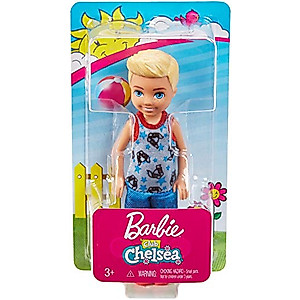​Barbie Club Chelsea Doll, 6-Inch Blonde Boy Doll Wearing Puppy-Themed Romper, for 3 to 7 Year Olds