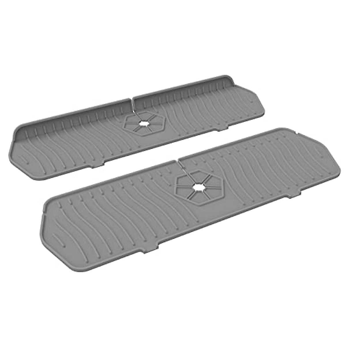 KLAZZ Silicone Splash Guard Mat for Kitchen Sink Faucet, Sink Quick Draining Pad Behind Faucet, Drying Mat for Kitchen & Bathroom Countertop Protect, Handle Drip Catcher Tray, Drainage, Kitchens