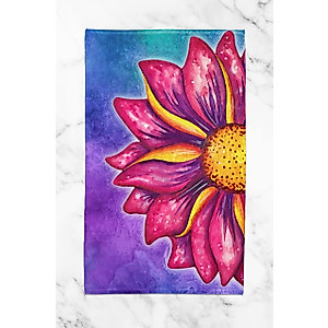 Pink Flower Print Hand Towel - Kitchen Towel - Bathroom Hand Towel - Cotton Terry Cloth - 15"x25"