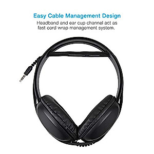 Cyber Acoustics Lightweight 3.5mm Headphones - Great for use with Cell Phones, Tablets, Laptops, PCs, Macs (ACM-4004)