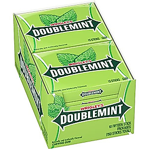 Doublemint WRIGLEY'S DOUBLEMINT Mint Gum Chewing Gum Bulk Pack, 15 Stick (Pack of 10)