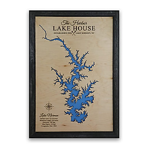 Personalized House Decor Wood Lake Map of Any Lake - Customized Handmade Gifts for Lake House Wall Decor