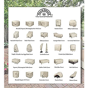 Porch Shield 54W x 24D x 46H inch Premium Gas Grill Cover Up to 52 inch - Waterproof 600D BBQ Covers for Weber, Brinkmann, Char-Broil and More, Light Tan