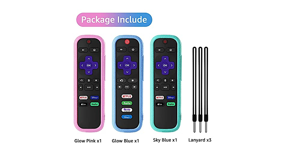 Roku Remote Cover 3 Pack | Glow Silicone Protective Case