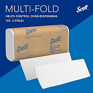 Scott Essential Multifold Paper Towels (01840) with Fast-Drying Absorbency Pockets, White, 250 Count (Pack of 16)