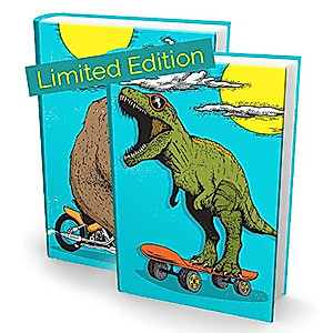 Book Sox - 6 Jumbo Prints Stretchable Book Covers with 2 Limited Editions Dinosaurs and Vending Machine with Bonus Package of Mechanical Color Pencils