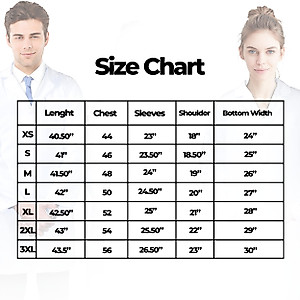 DR Uniforms Unisex Lab Coats - 100% Cotton - Sanforized to Prevent Shrinking- Laboratory Coat for Students and Professionals (XS)