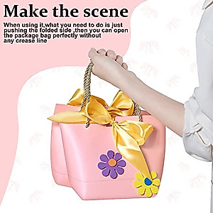 Mimorou 40 Pcs Pink Gift Bags with Handles Bow Ribbon Party Favor Bag 8.27 x 6.3 x 2.76 Inches Pink Paper Bags for Birthday Wedding Valentine's Day Bridesmaid Celebration Holiday Party Supplies