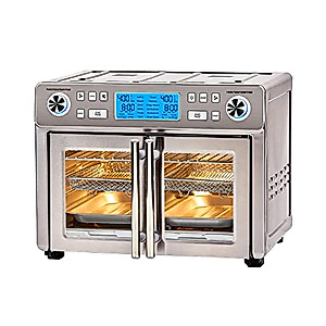 Emeril Lagasse Everyday French Door 360 Air Fryer, 25-QT Capacity, Dual Temperture Zone cooks 2 different ways, Stainless Steel