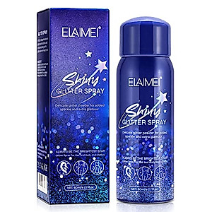 Glitter Spray, Hair Glitter Spray, Spray Body Glitter, Shiny Glitter Spray for Skin, Face, Hair and Clothing, Body Shiny Glitter Spray, Glitter Hairspray for Prom, Festival Rave, Stage Makeup