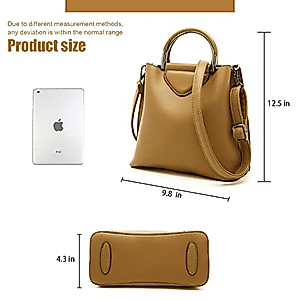 Obacabl Women's Handbag Tote Bag Crossbody Bag PU Leather Purse Shoulder Bag for Women Handle Satchel Bag with Zipper