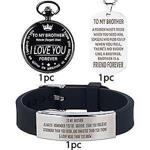 Brother Gifts, Brother Gifts from Sister, Christmas Gifts, Best Brother Gifts, Birthday Gifts for Brother, Brother Birthday Gift Ideas, Brother Necklace, Brother Bracelet, Brother Pocket Watch