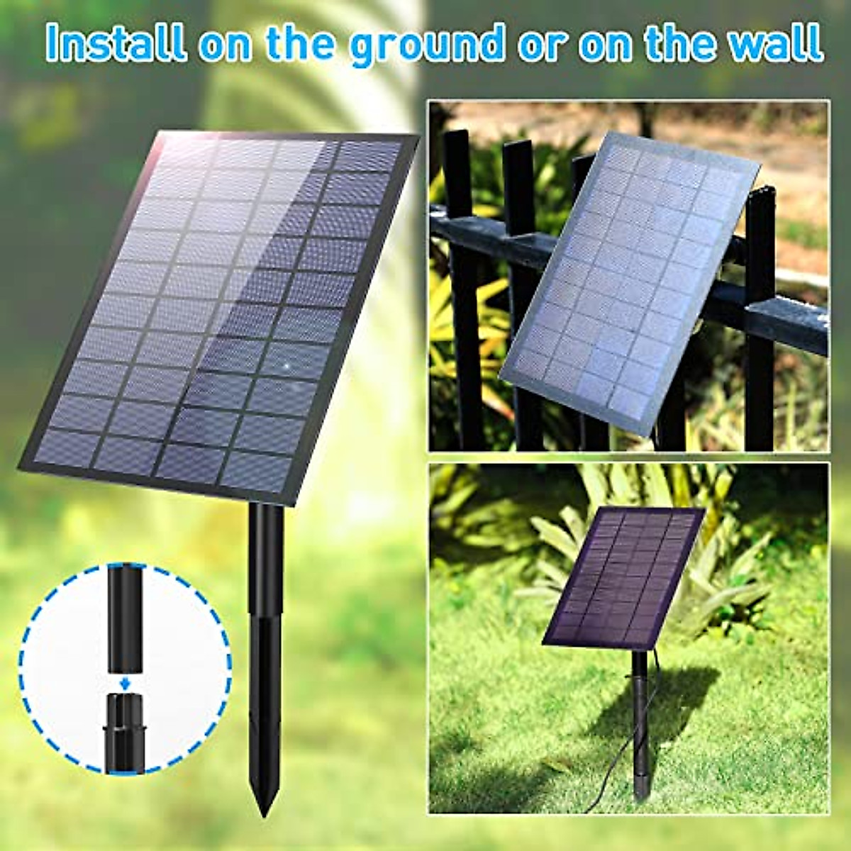 AISITIN 7W Solar Fountain Pump Outdoor,DIY Solar Fountain Water Pump Kit with Multiple Nozzles, Stake and Water Pipe, Solar Powered Fountain Pump for Bird Bath, Garden, Pool and Other Outdoor Places