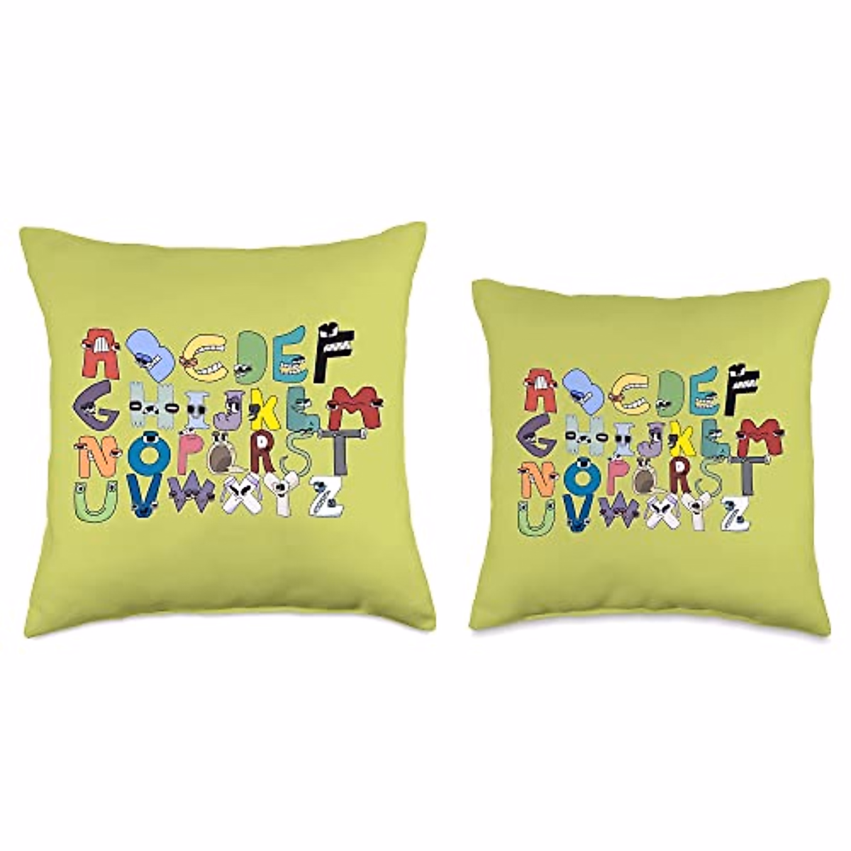 Villain Alphabet Lore Letter for Kids Merchandise Villain Letter ABC Costume Boys Matching Evil Alphabet Lore Throw Pillow, 16x16, Multicolor