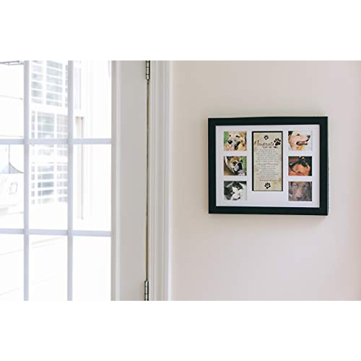 Pet Memorial Collage Frame for Dog or Cat with Sympathy Pawprints Left by You Poem - Made in the USA