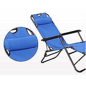 Patio Lounge Chair, Portable Folding Outdoor Patio Lounge Chairs Sun Pool Lawn Chaise with Pillow for Outdoor Camping Patio Lawn Beach (Red)