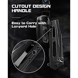 Dispatch Folding Pocket Knife with Clip, 3.58 Inch 8Cr13MoV Steel Clip Point Blade with G10 Handle, Tactical Pocket Knife for Men Outdoor Camping Hunting Hiking Survival Pocketknife