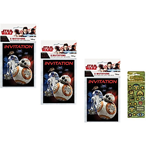 Unique Star Wars Birthday Party Supplies Bundle includes 24 Party Invitations and Envelopes