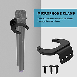 ARTIBETTER Microphone Holder for Mic Stand 4pcs Microphone Wall Hanger Wall Mounted Mic Holder Bracket Rack Clamp for Home Office Microphone Accessories Mic Holder for Stand